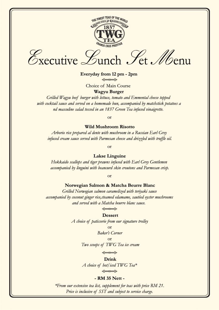 A lunch time feast with the new TWG Tea Set Menus - Valiram Group